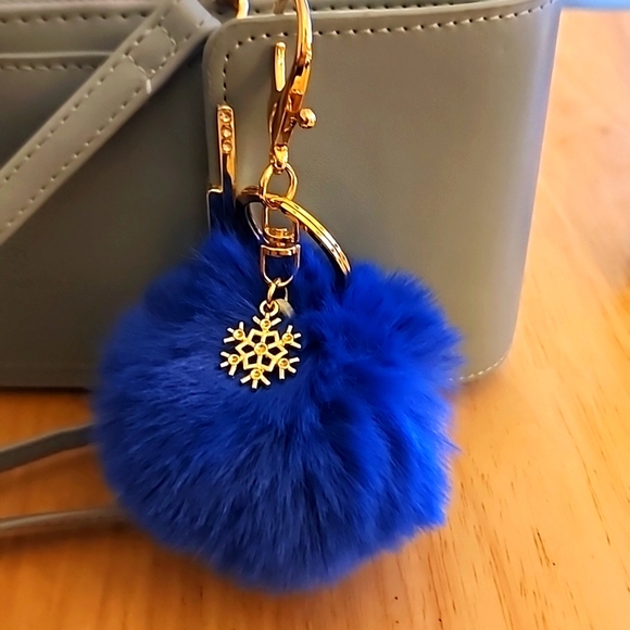 Accessories | Fuzzy Snowflake Keychainbag Charm | Poshmark